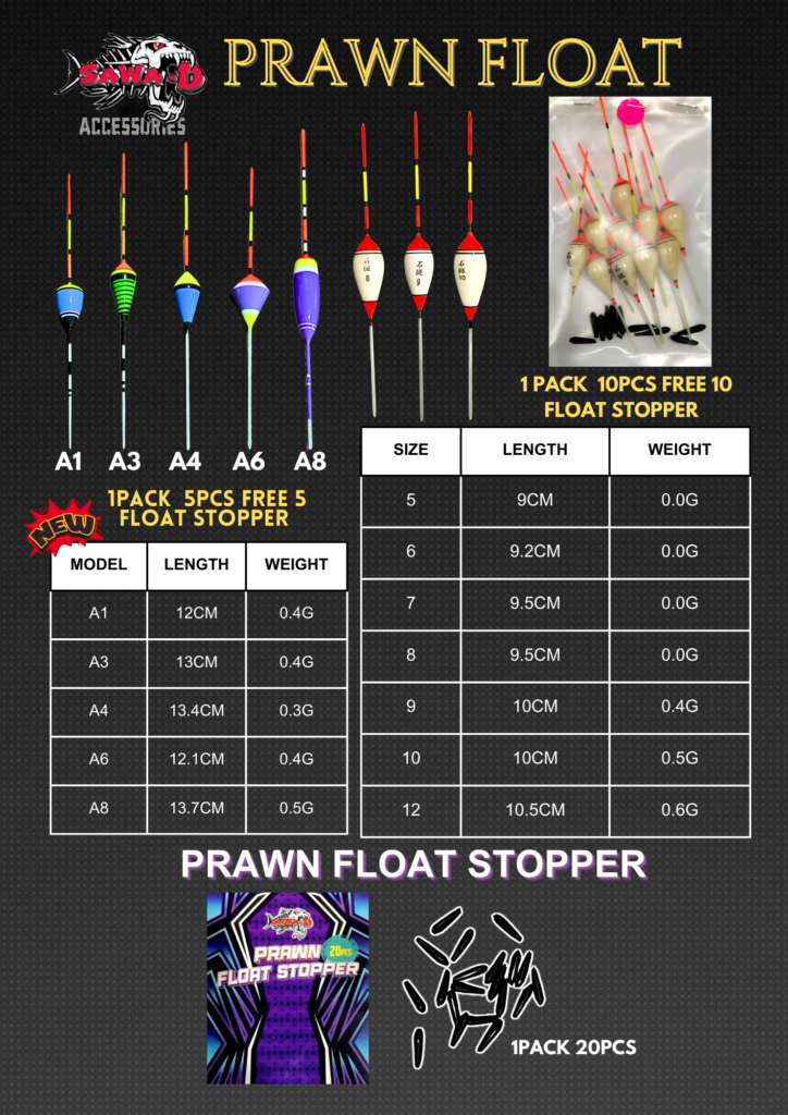 SAWA-D Prawn Float and Prawn Float Stopper - Sawa-D
